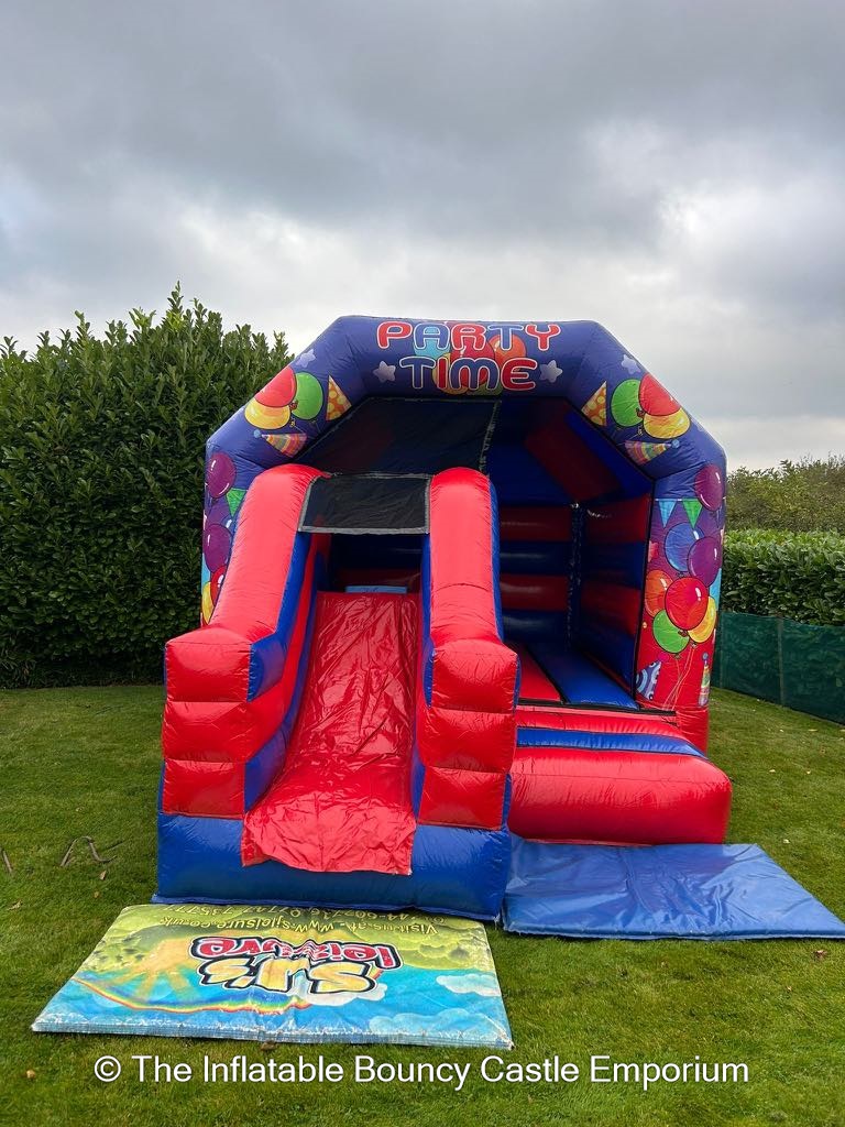 Partytime Red & Blue Disco Front Slide Combo - Bouncy Castle & Soft ...