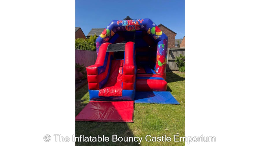 Partytime Red & Blue Disco Front Slide Combo - Bouncy Castle & Soft ...